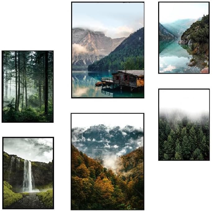 ABCWARRT Set of 6 Posters - Unframed - Landscape Nature Wild Grass ...