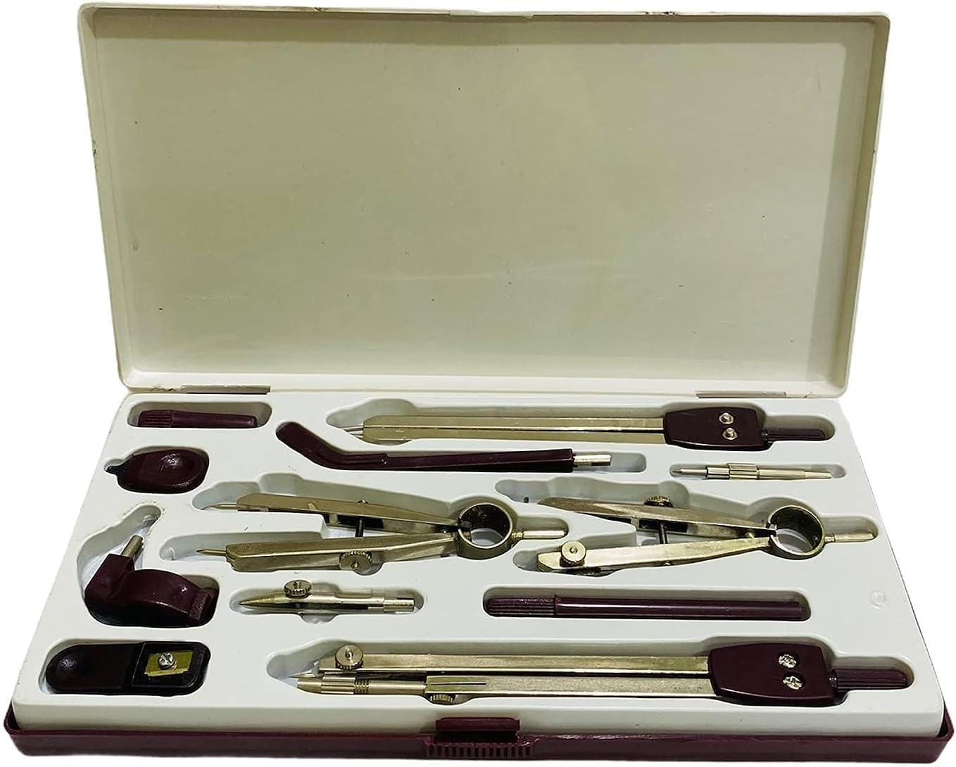 Engineering Drawing Geometry Instrument Box - 8 Parts, Brown, Standard ...