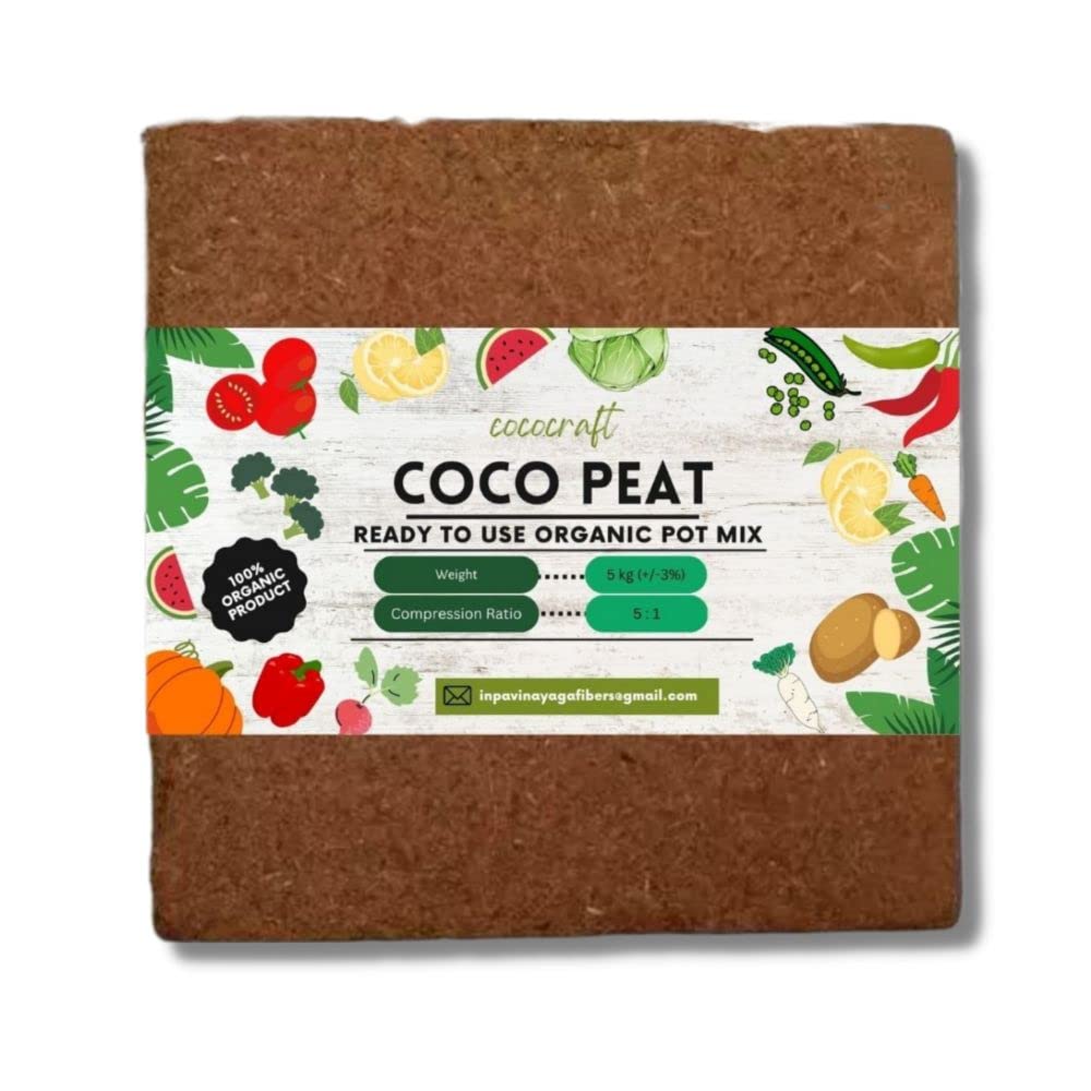 Cococraft Cocopeat 5 Kg Block | Hydroponic Plants, Kitchen Gardening ...