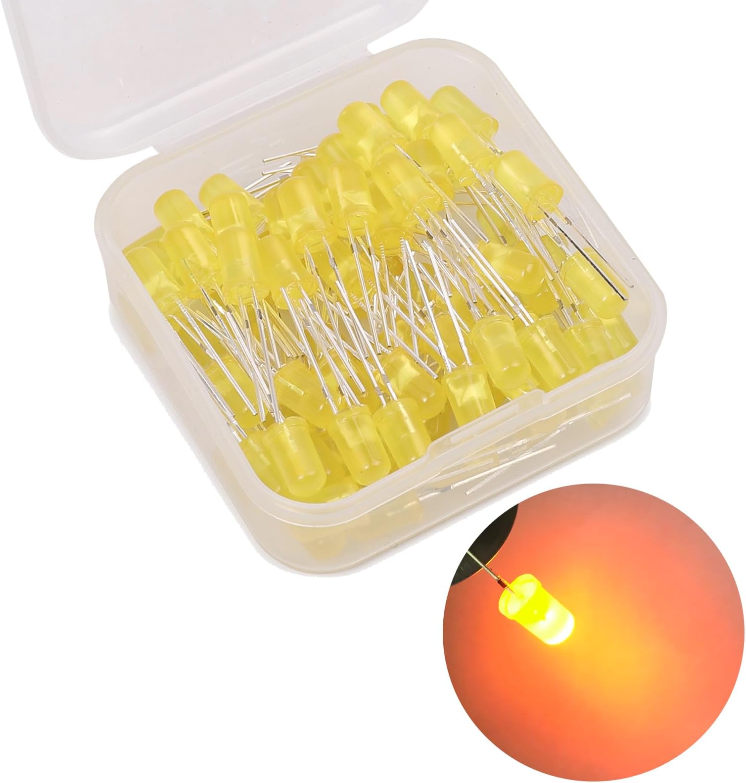 Amazon.com: 5mm Led Diode Lights, 80Pcs 5mm Yellow Led Emitting ...