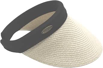 YUMI Women Summer Slip-on Visor Straw Hat/Beach Summer Visor Hat (US ...