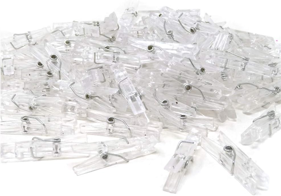 Amazon.com: yueton 100pcs Mini Clear Plastic Utility Paper Clip ...