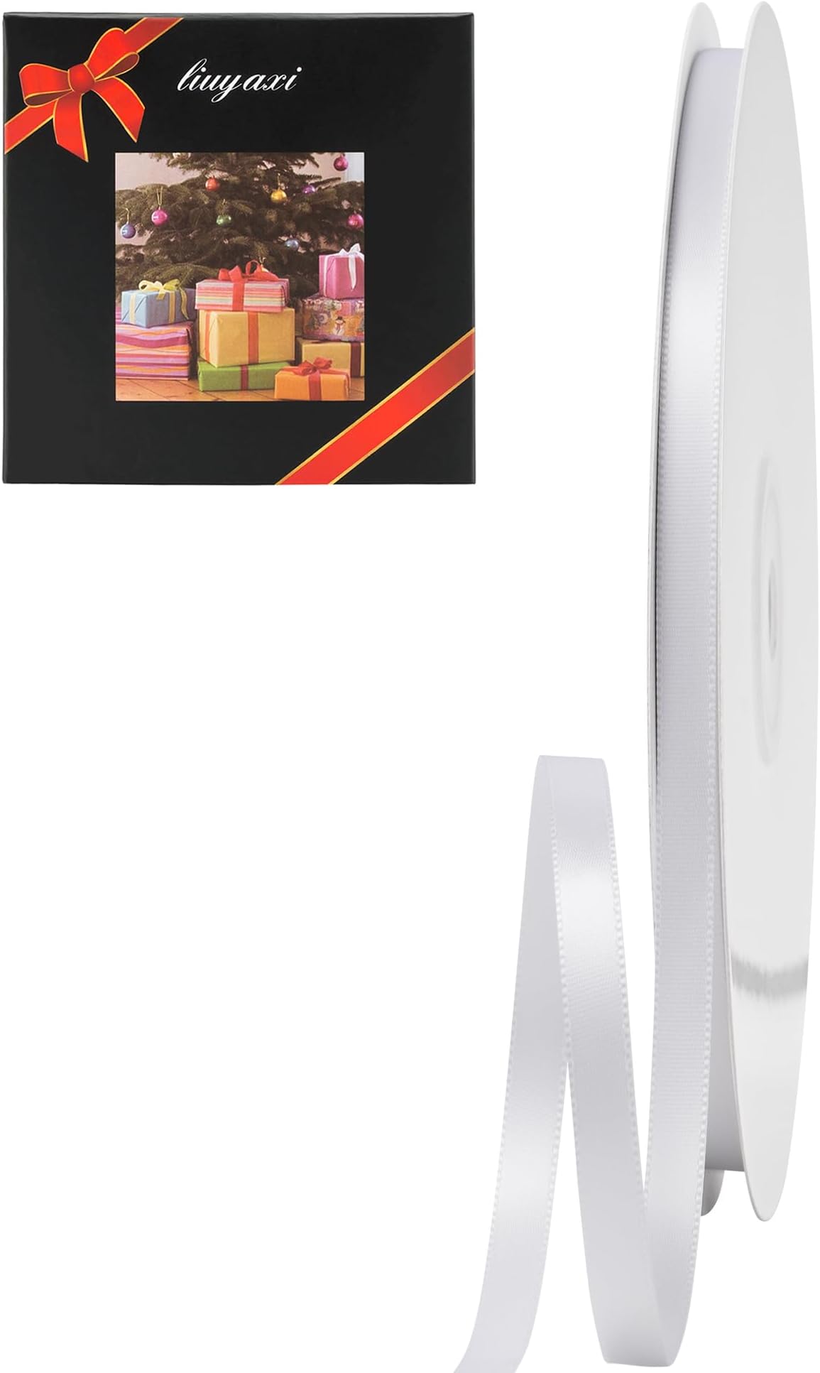 Amazon.com: HARSKIYER 100 Yards 1/4 Inch White Satin Ribbon, Solid ...