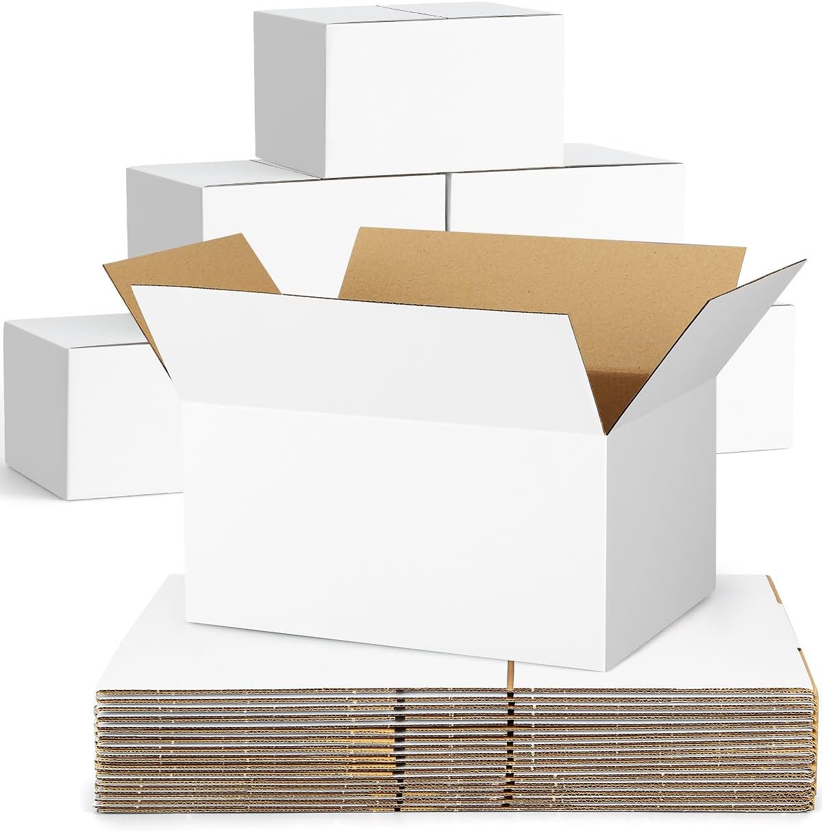 Amazon.com: Stockroom Plus 50-Pack White Corrugated Cardboard Boxes ...