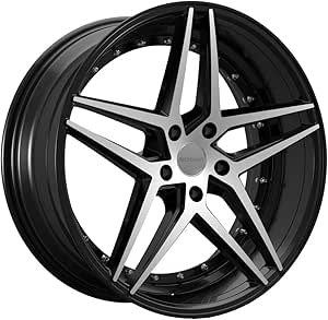 Amazon.com: Rosso REACTIV 701 Gloss Black/Machined Wheel Finish (20 x 8 ...