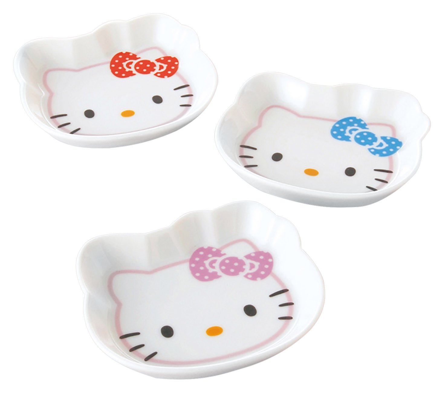 Sanrio Hello Kitty face plate dish three set (box input) 12cm 501710 ...