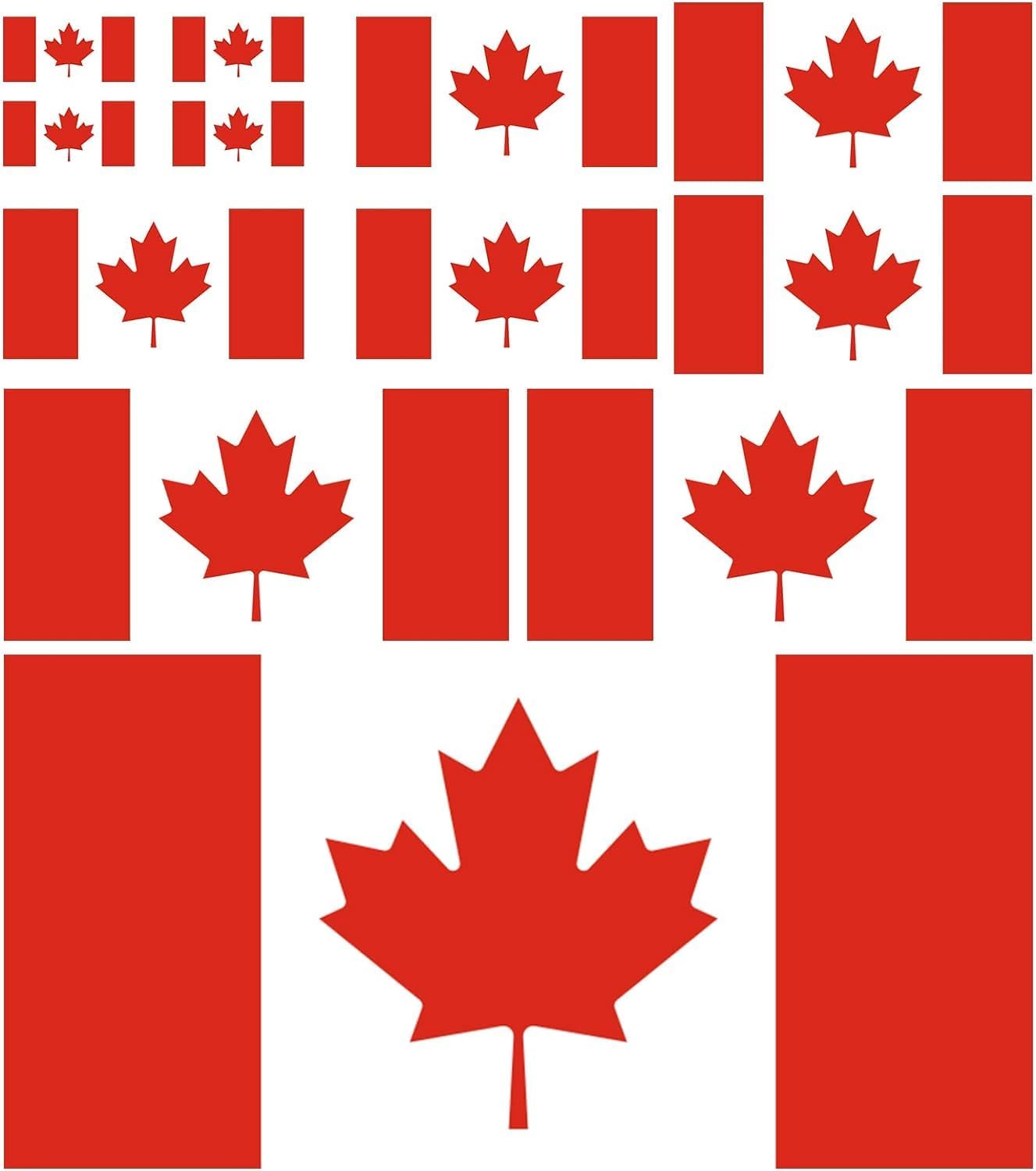 12 Pcs Canada Flag Stickers, Canada Day Decorations,Vinyl Maple Leaf ...