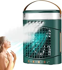 Portable Air Conditioner Fan,600ml Tank Desktop Small AC Evaporative ...