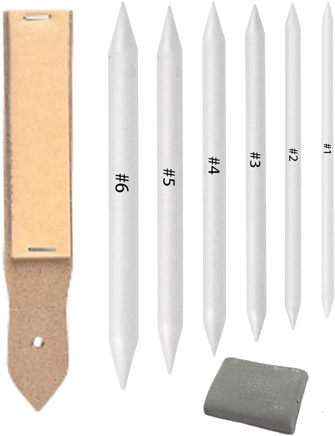 BRUSTRO Blending Stump | Set of 5 | White | Both End Pointed, Ideal for ...