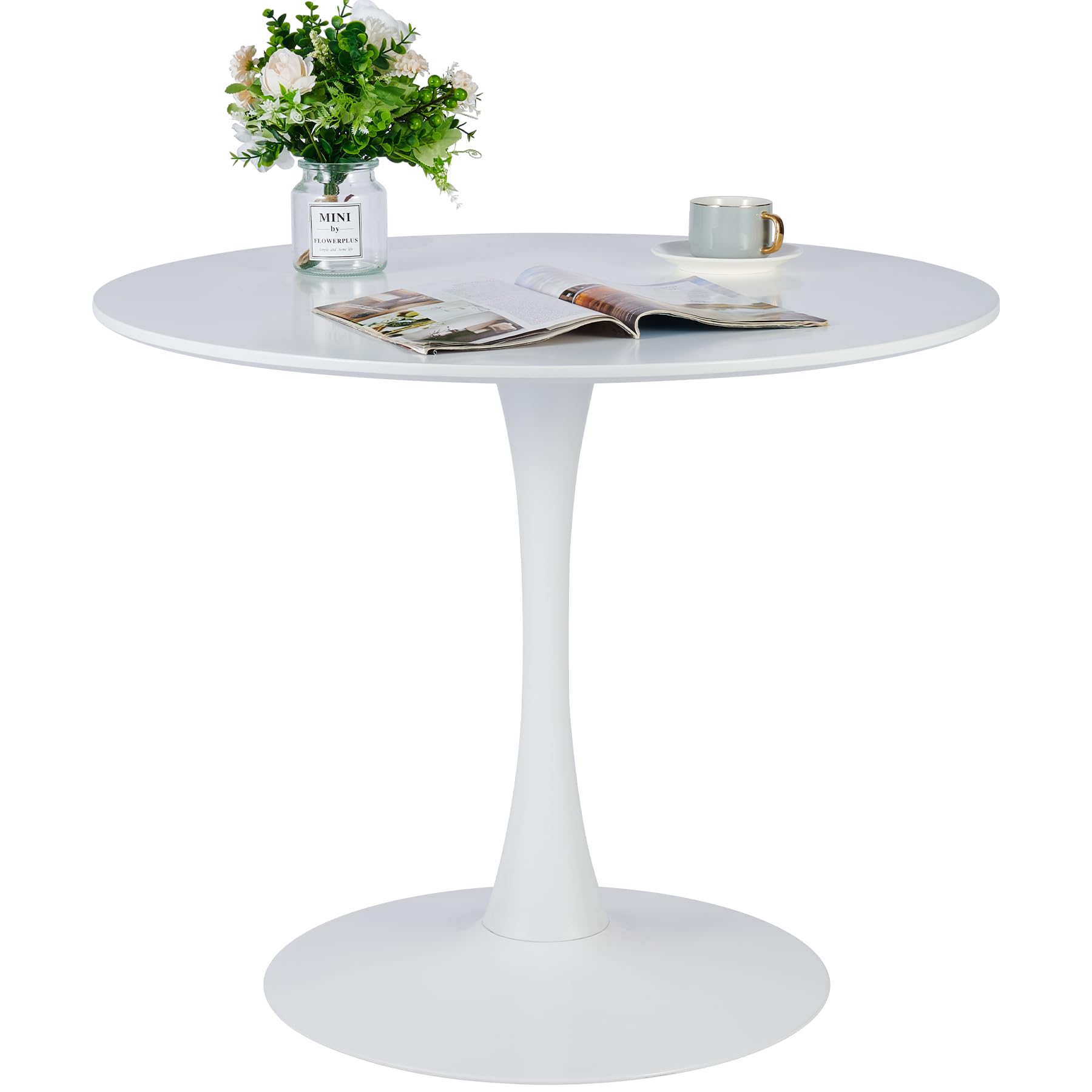 Amazon.com - VONLUCE White Round Dining Table,36" Tulip Table,Kitchen ...