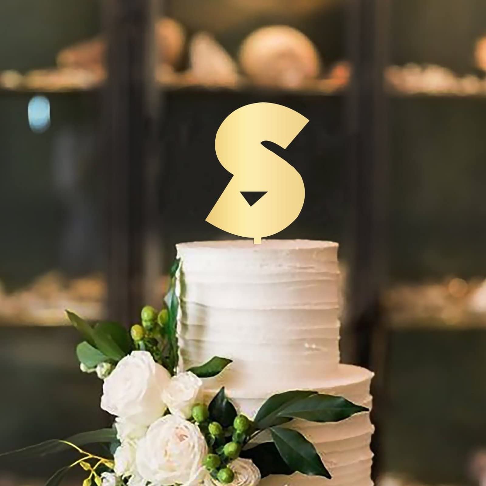 Wedding Cake Topper Letter S Custom Order~ Leather Wedding Initial