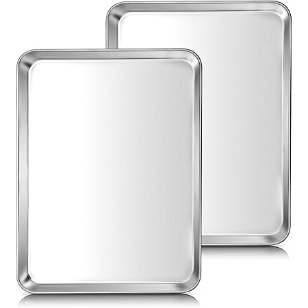 Herogo Baking Tray Set of 2, Stainless Steel Baking Sheet Pans ...