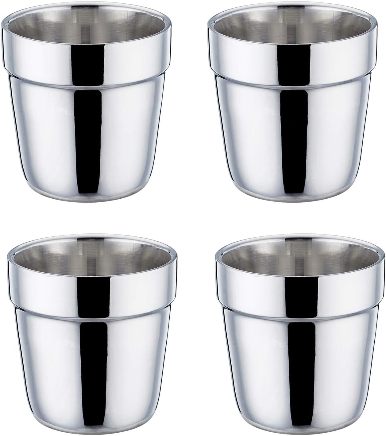 Amazon.co.jp: TeamFar Stainless Steel Coffee Tea Cup Mug Set of 4 ...