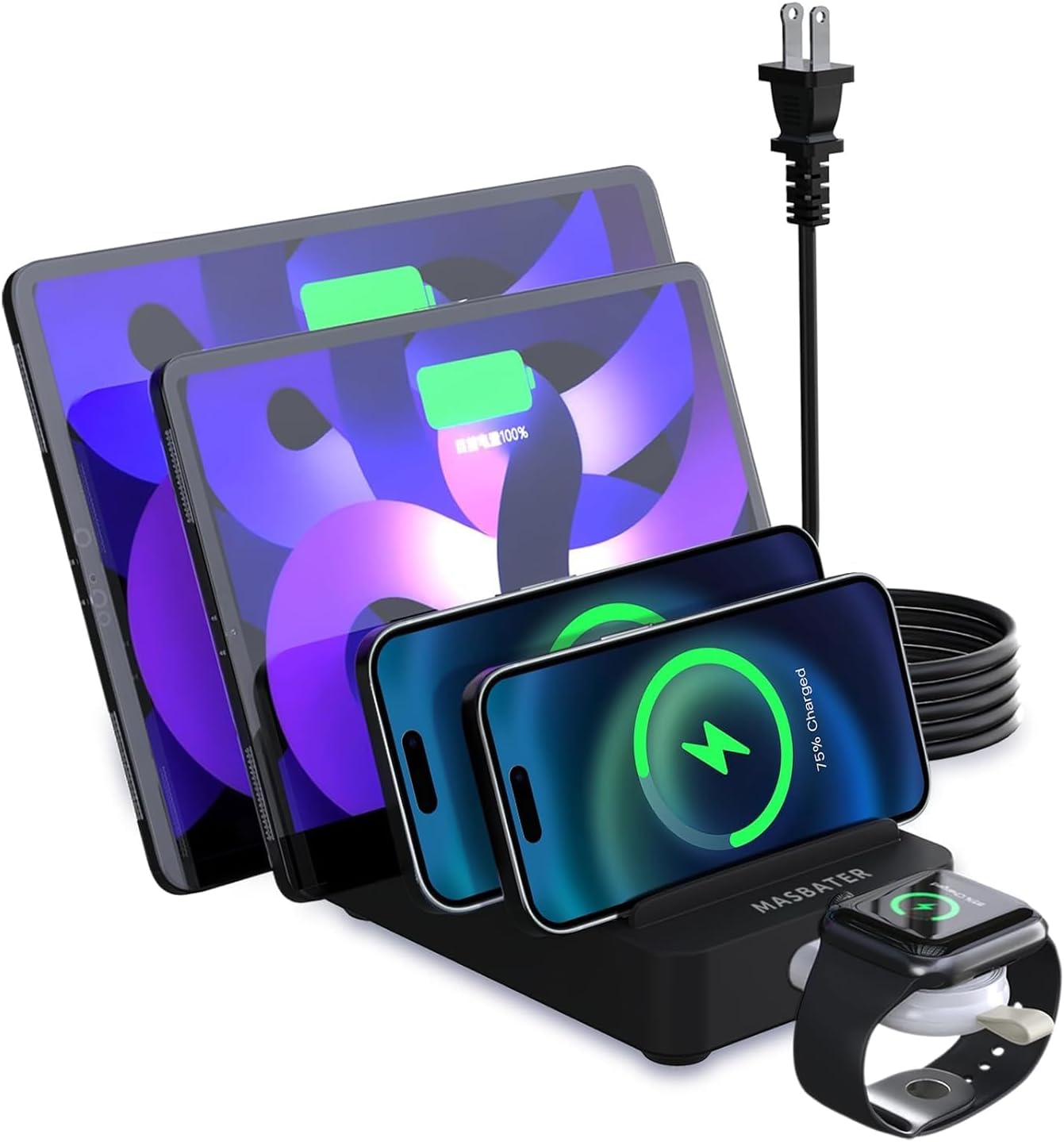 Amazon.com: Charging Station for Multiple Devices 5 in 1, Multiple USB ...