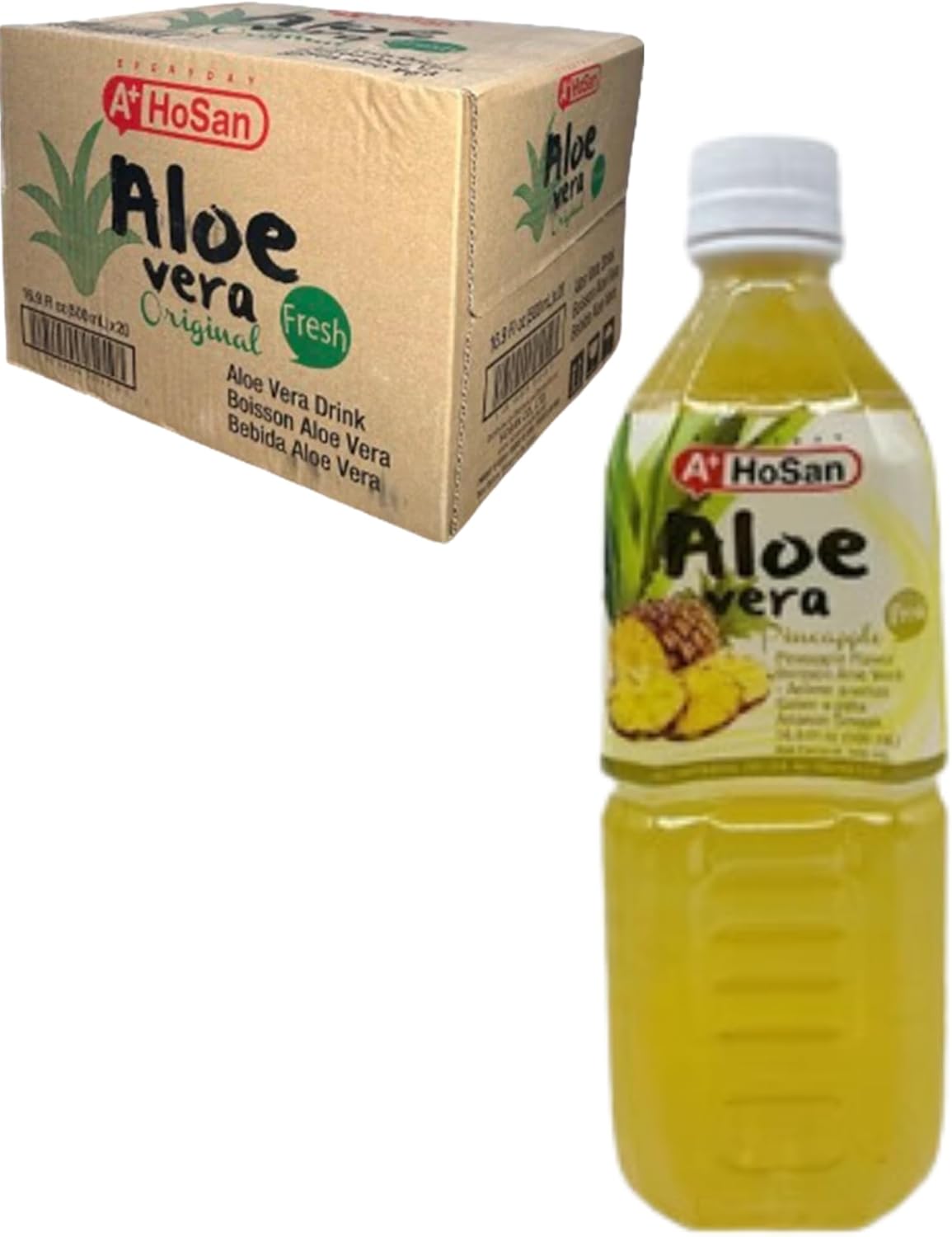 Generic HoSan Aloe Vera Drink 500mL - Box of 20 (Pineapple) : Amazon.ca ...