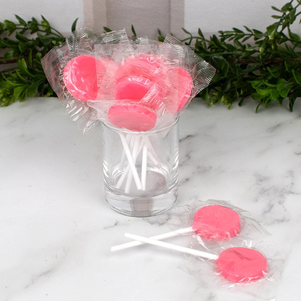 Amazon.com : Pink Candy Lollipops - 130 Pieces - Pink Strawberry Bulk ...