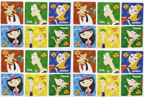 PHINEAS and FERB STICKERS - Phineas and Ferb Birthday Party Favor ...
