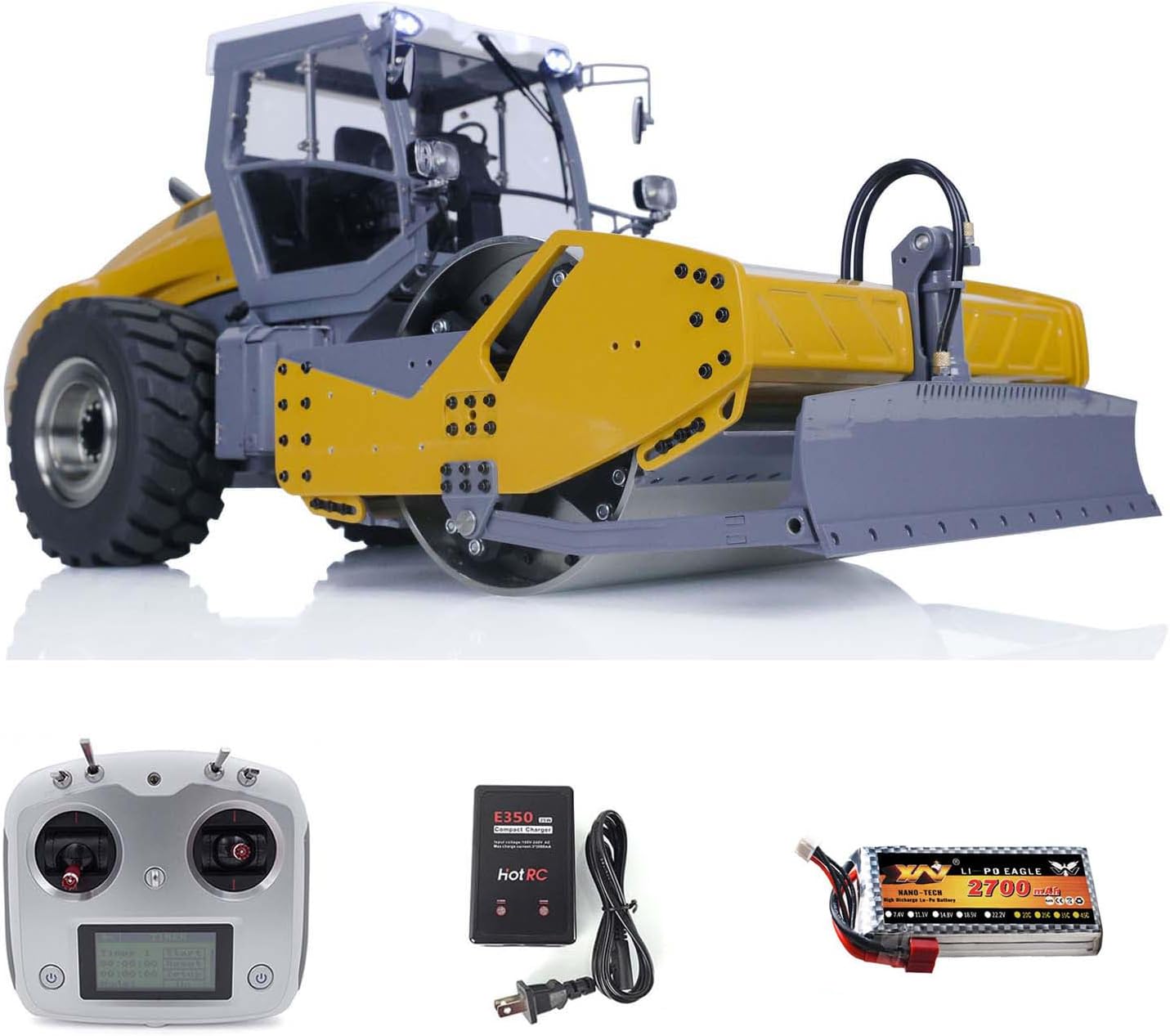 Amazon.com: LESU Hydraulic RC Road Roller Metal 1/14 Aoue-H13I Ready to ...