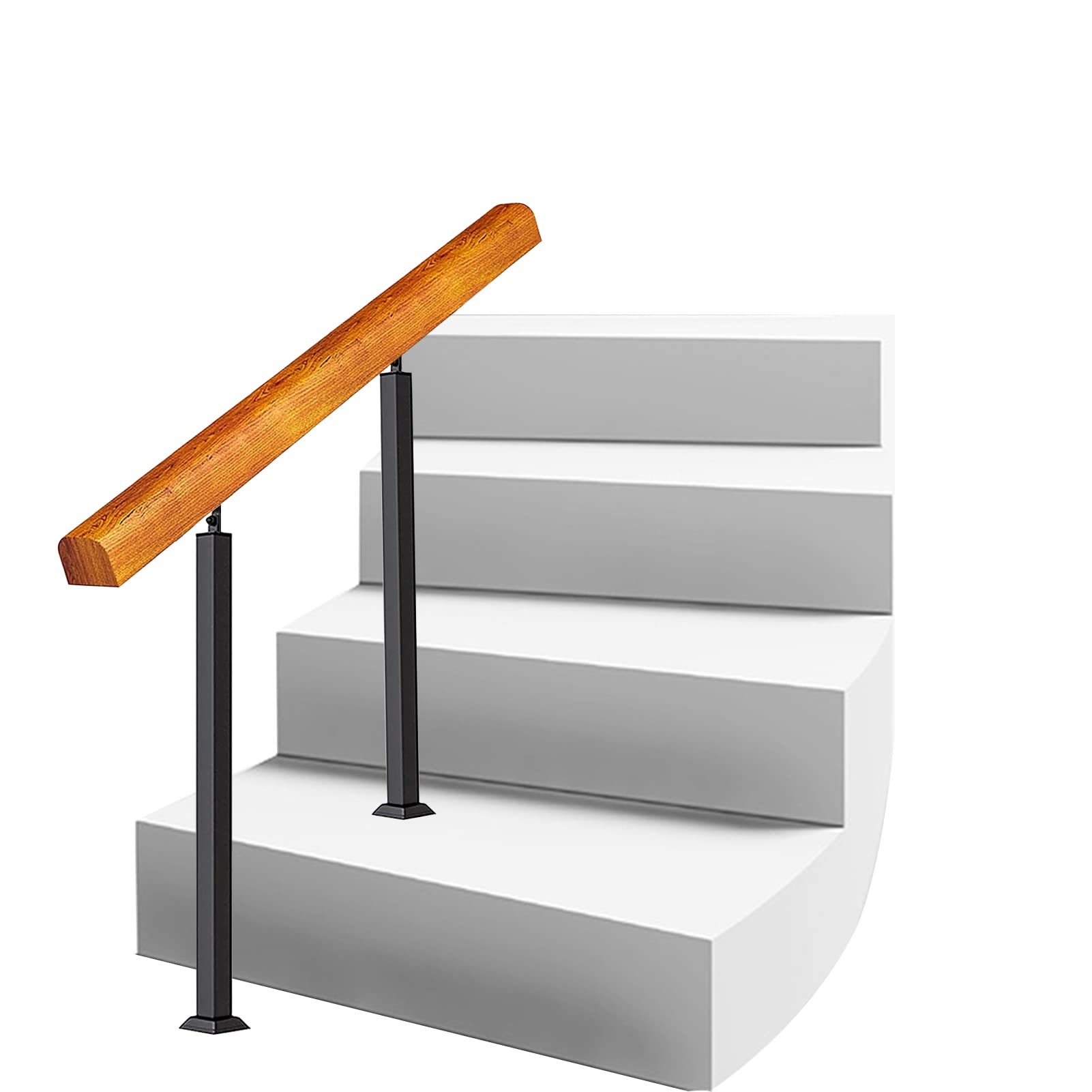 Amazon.com: Step Handrail Fit for 2 or 3 Steps Stair Solid Wood ...