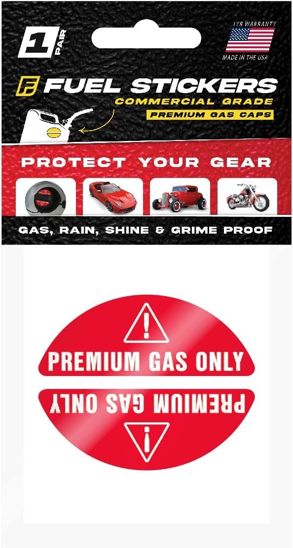 Amazon.com: Premium Gas Only Sticker - 93, 91 Octane Sticker for Fuel ...