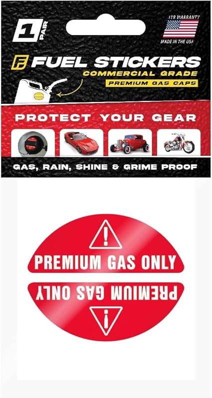 Amazon.com: Premium Gas Only Sticker - 93, 91 Octane Sticker for Fuel ...
