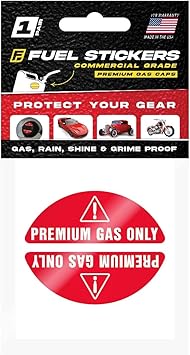 Amazon.com: Premium Gas Only Sticker - 93, 91 Octane Sticker for Fuel ...