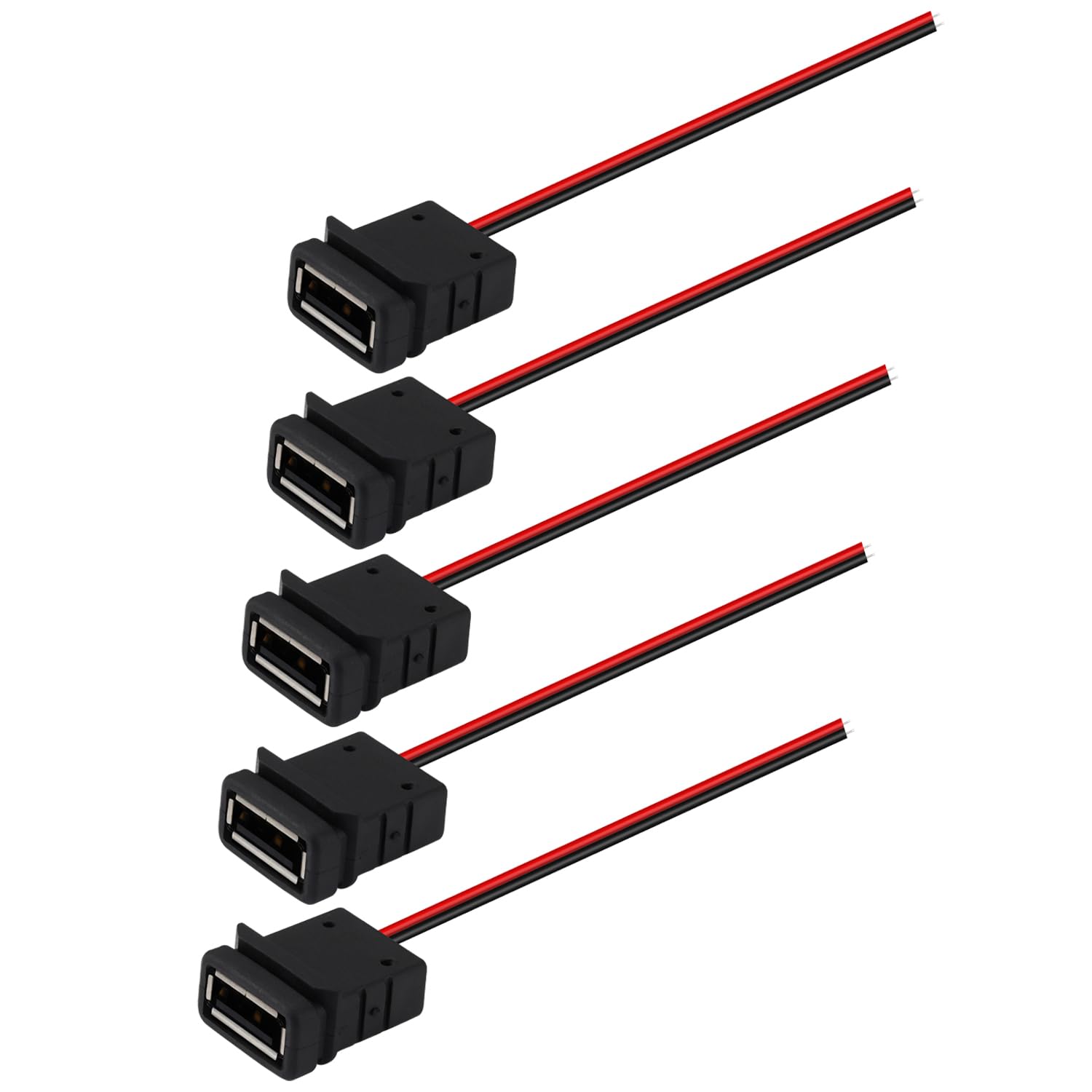 Greluma 5 Pièces Prise USB à 2 fils pour le chargement, connecteur USB ...