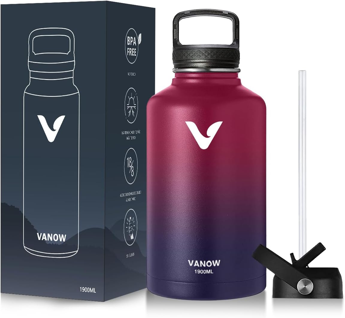 64oz Botella Térmica de Acero Inoxidable de 2 Litros, Termo Grande para ...