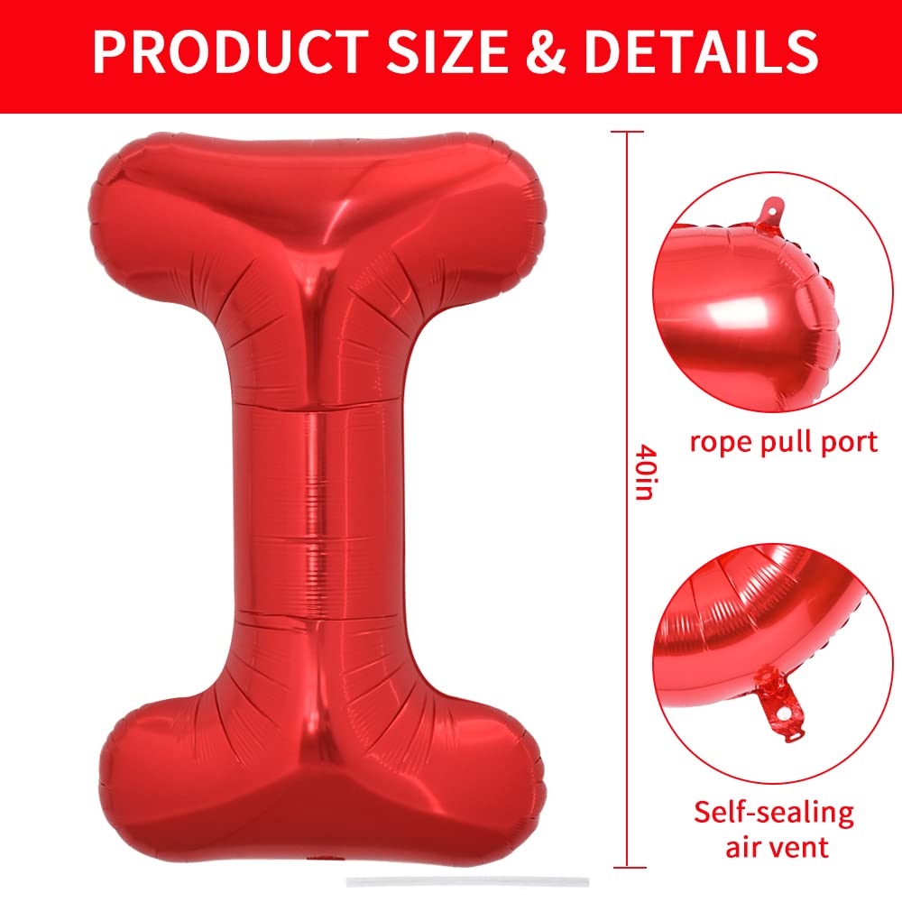 Snapklik.com : TONIFUL 40 Inch Large Bright Red Letter Balloons A-Z
