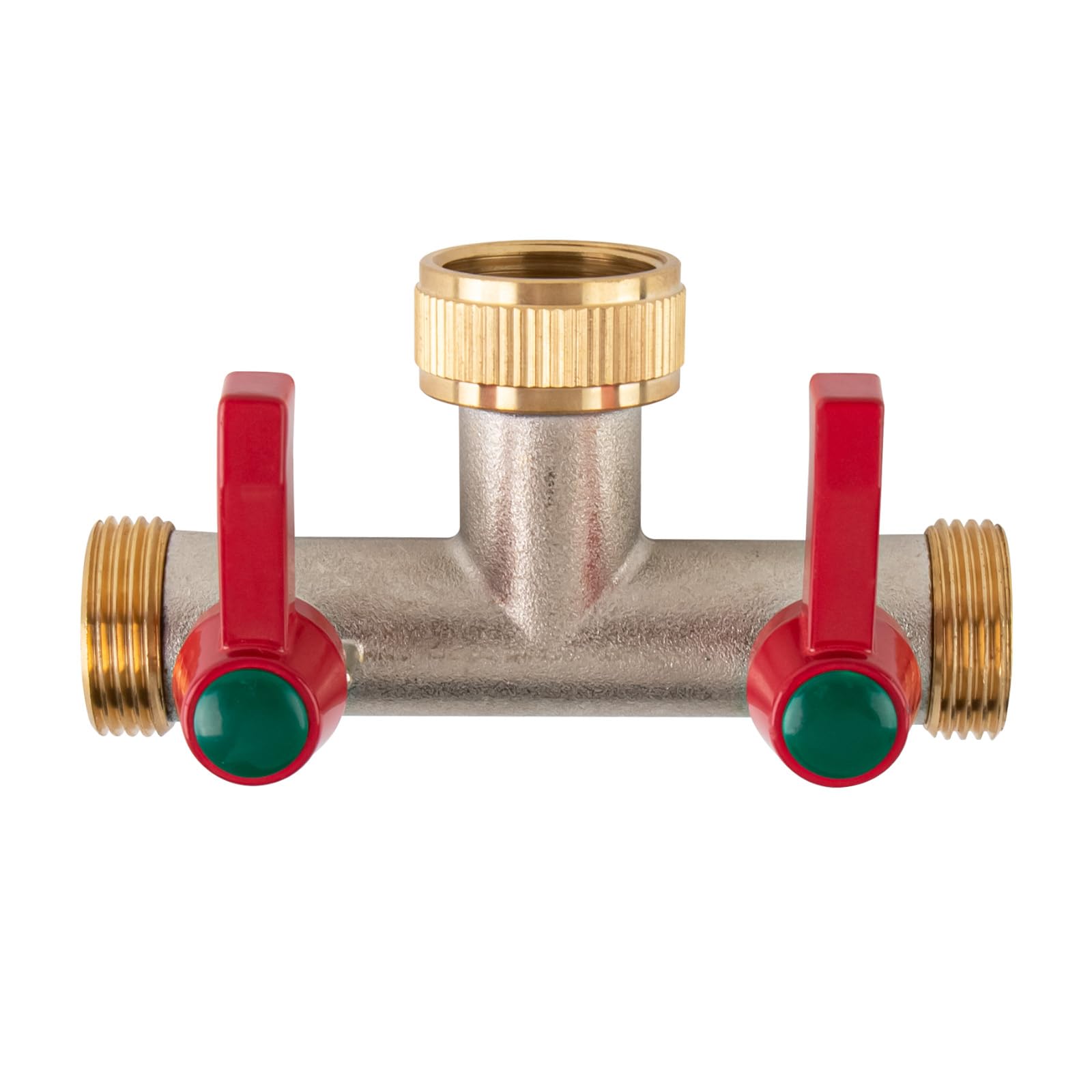 Tesmotor 2 Way Brass Tap Splitter, Garden Hose T Splitter, 3/4″ T Type ...