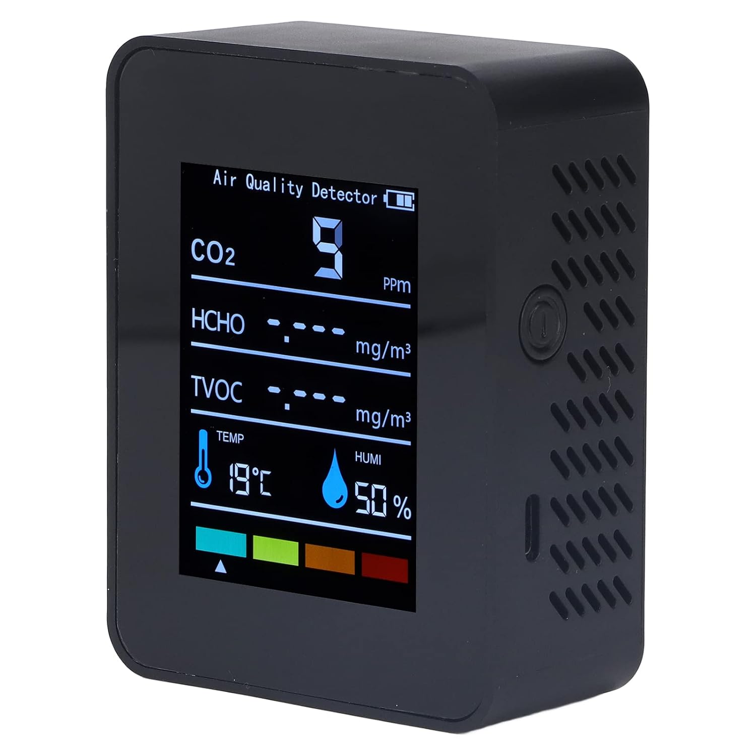 Black Co2 Carbon, Detector Co2 Humidity Air Quality Monitor Meter ...