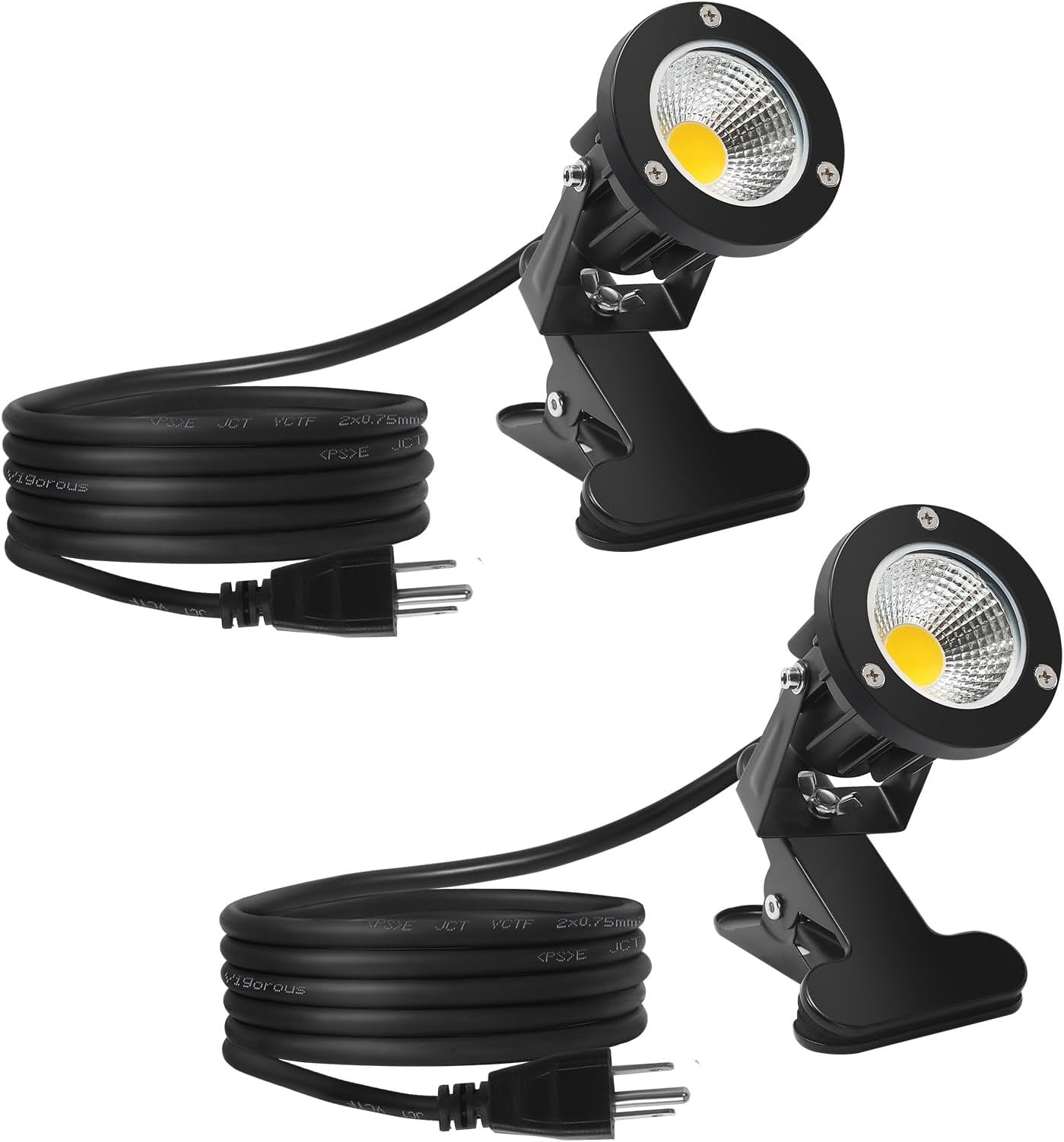 Taysing LED Spot Lights Plug in Outdoor Indoor Light 7W 3000K 6.6ft ...