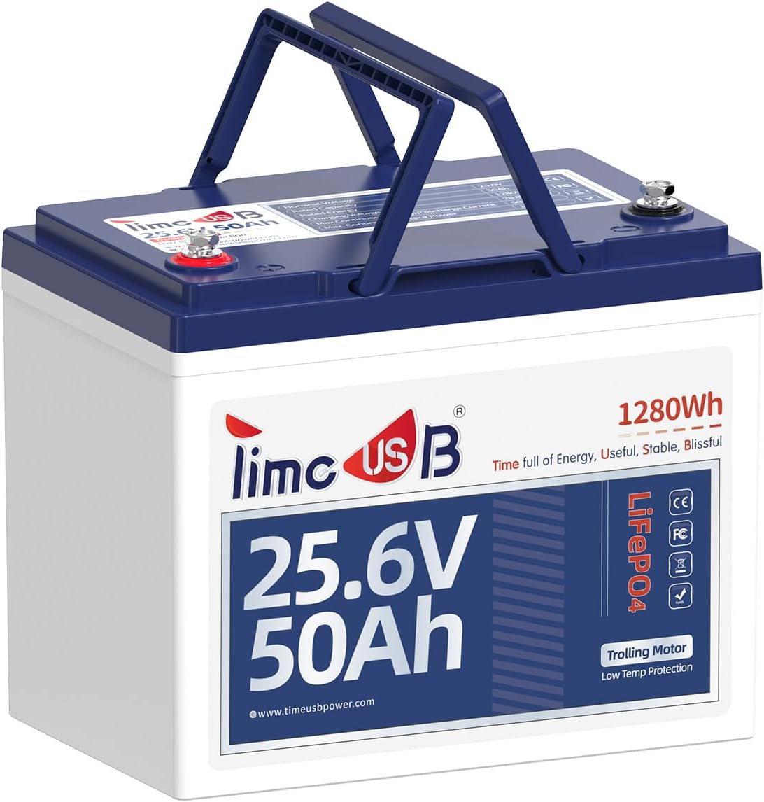 Amazon.com: Timeusb 24V 50Ah LiFePO4 Lithium Battery Enhanced Version ...