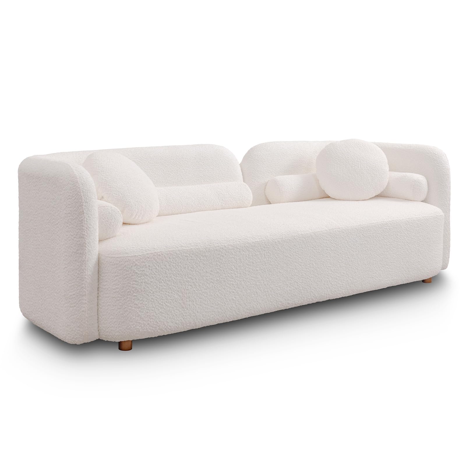 Amazon.com: White Rectangular Sofas Cloud Couches Curved Back Sofa ...
