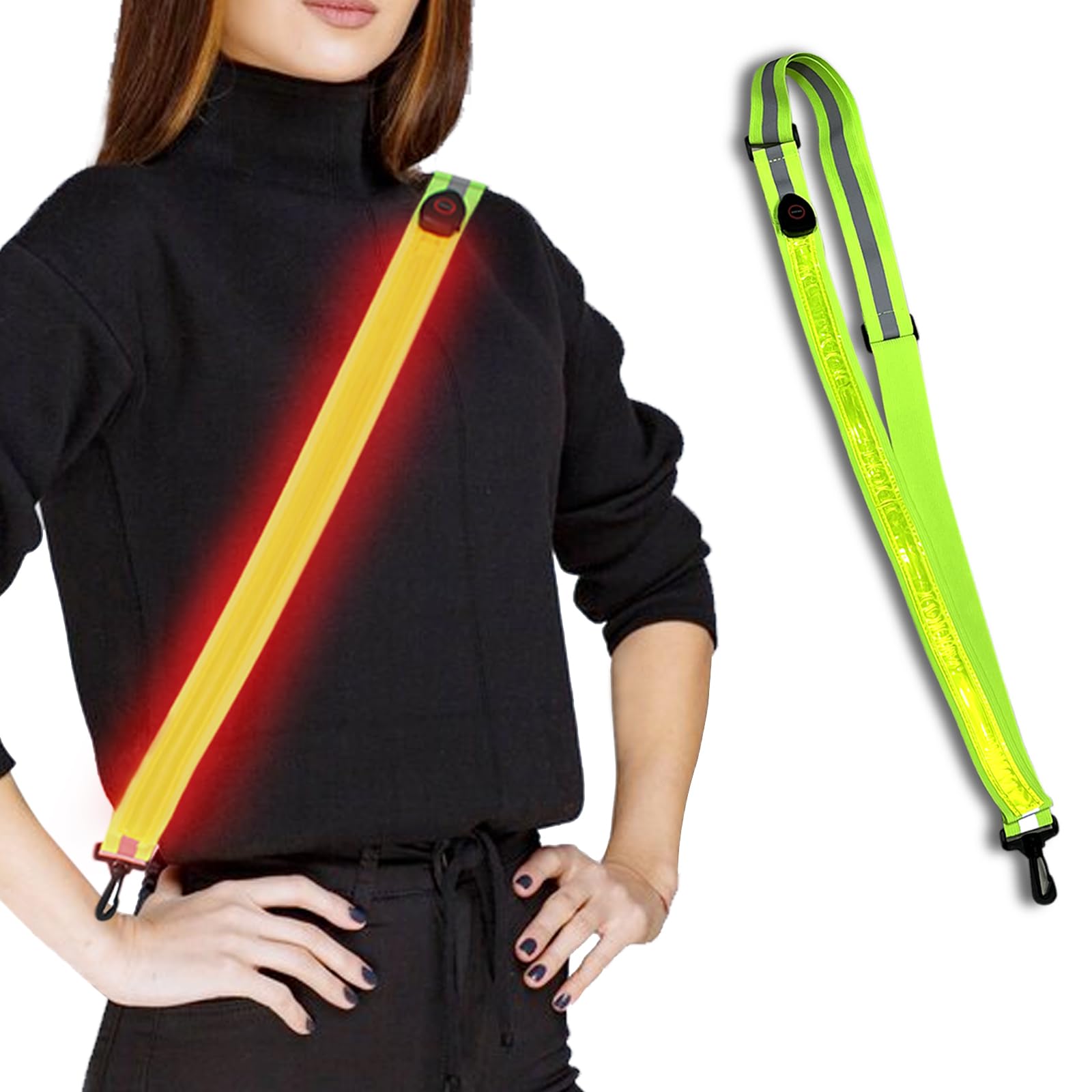 High Visibility Reflective Sash for Walking at Night USB Rechargeable ...