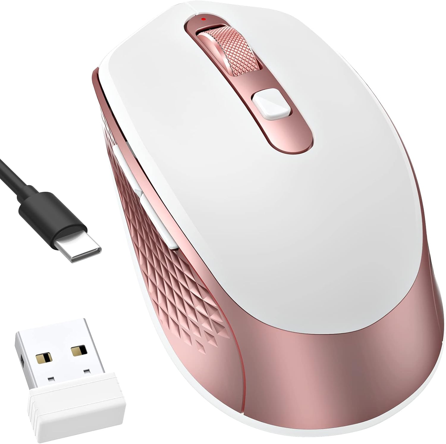 Amazon.com: FEDARFOX Bluetooth Rechargeable Mouse Wireless 2.4Ghz USB ...