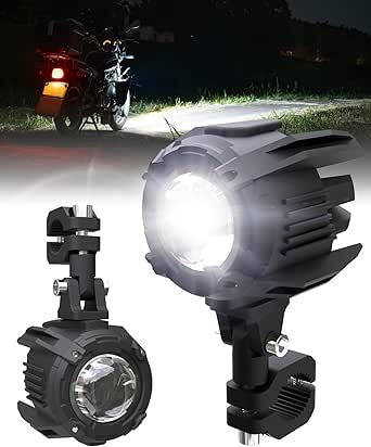 Amazon.com: SUPAREE Motorcycle Auxiliary Lights, White Beam Light with Mount Brackets Work ...