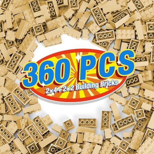 Amazon.com: MANNIDOO 360 Pieces Building Bricks, Classic Basic Flats ...