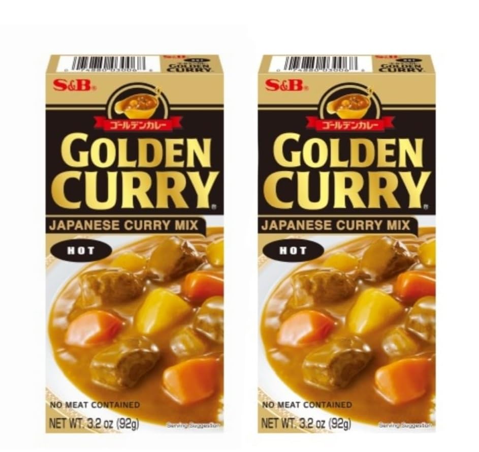 S&B Golden Curry Japanese Curry Mix Hot 92g x 2 packs : Amazon.co.uk ...