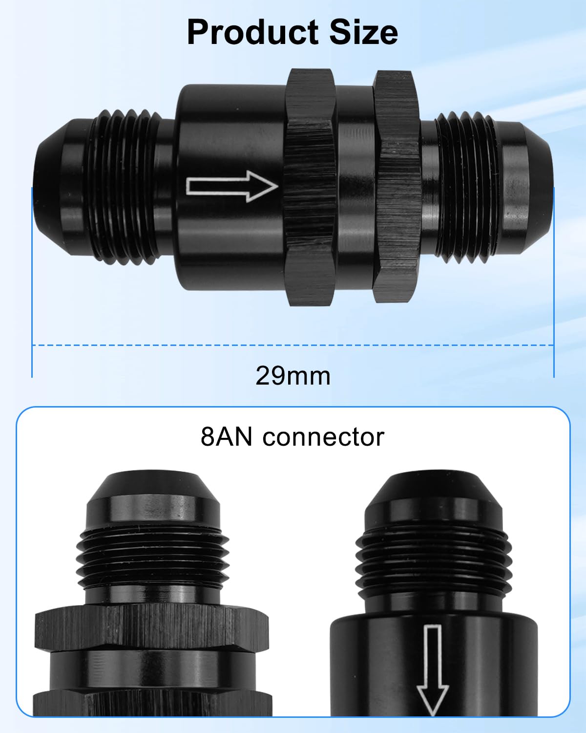 Snapklik.com : 8AN Fuel Check Valve, Male 3/4-16 Thread Check Valve ...