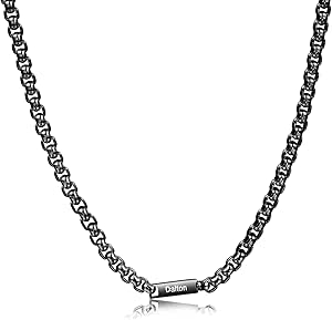Personalized Necklace Chain for Men Stainless Steel Mens Jewelry Sliver ...