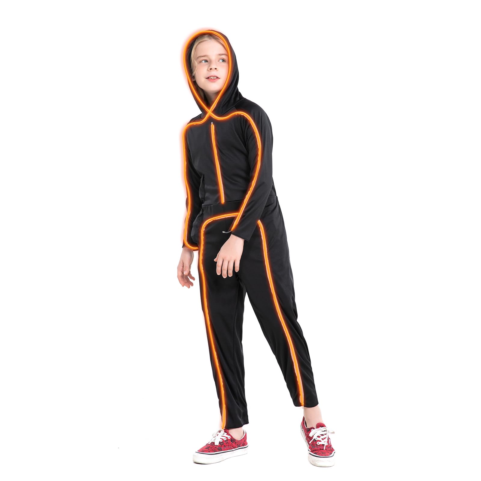 Snapklik.com : HSCTEK Light Up Stick Figure Costume Kids, Led Stick Man ...