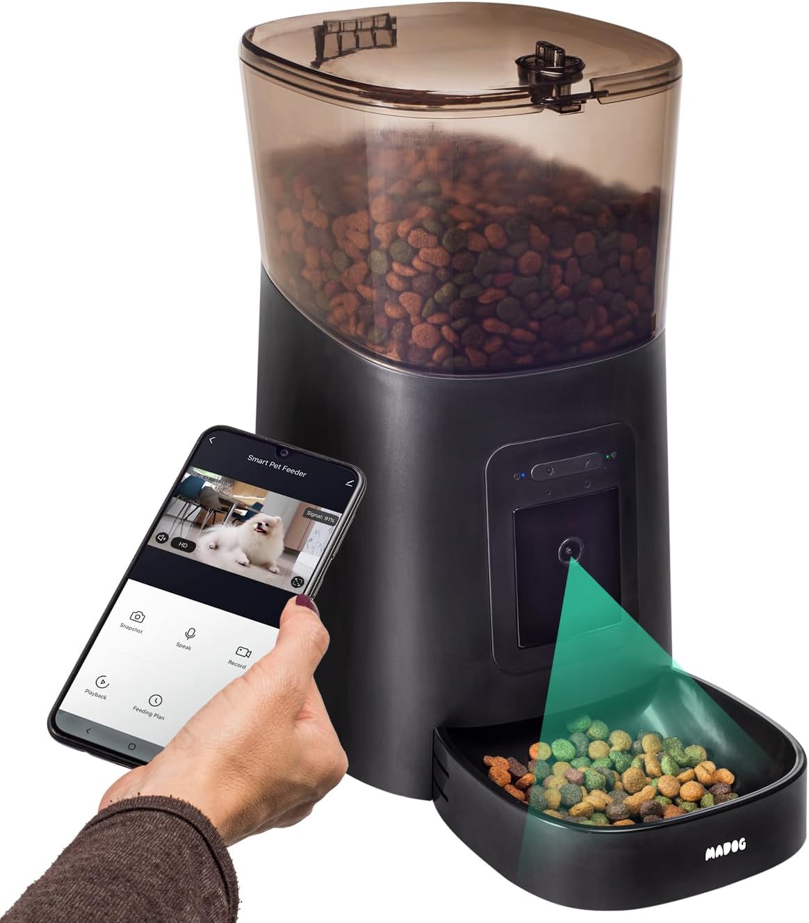 Comedouro Automático Alimentador Inteligente Programável Smart Feeder Cachorro e Gato MADOG Pet ...