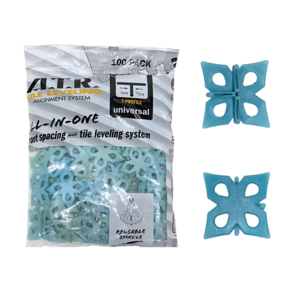 ATR Leveling System - Universal 2mm T' Plates Qty 100: Amazon.com ...