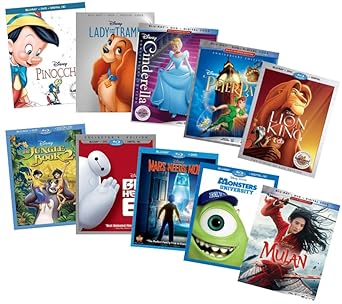 Amazon.com: Disney 10-Movie Blu-ray & DVD Collection: Pinocchio / Lady ...