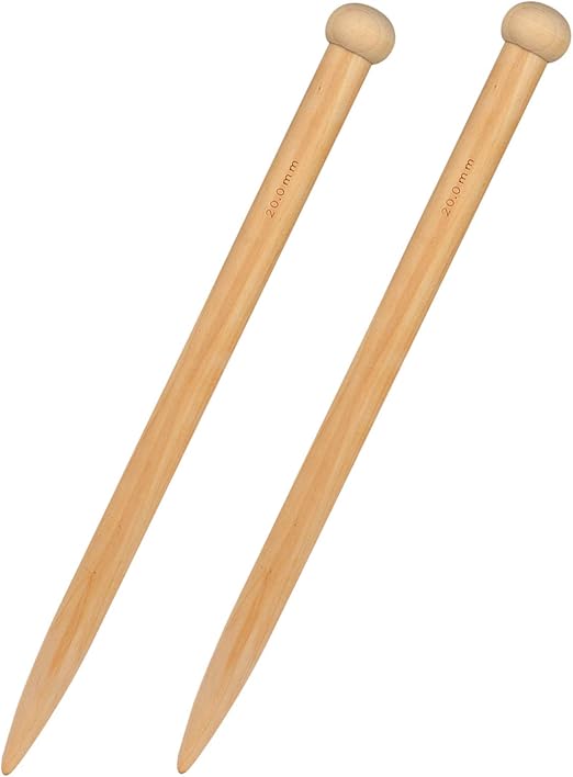 Coopay Big Knitting Needle 20mm, Huge Bamboo Knitting Needle for Chunky ...