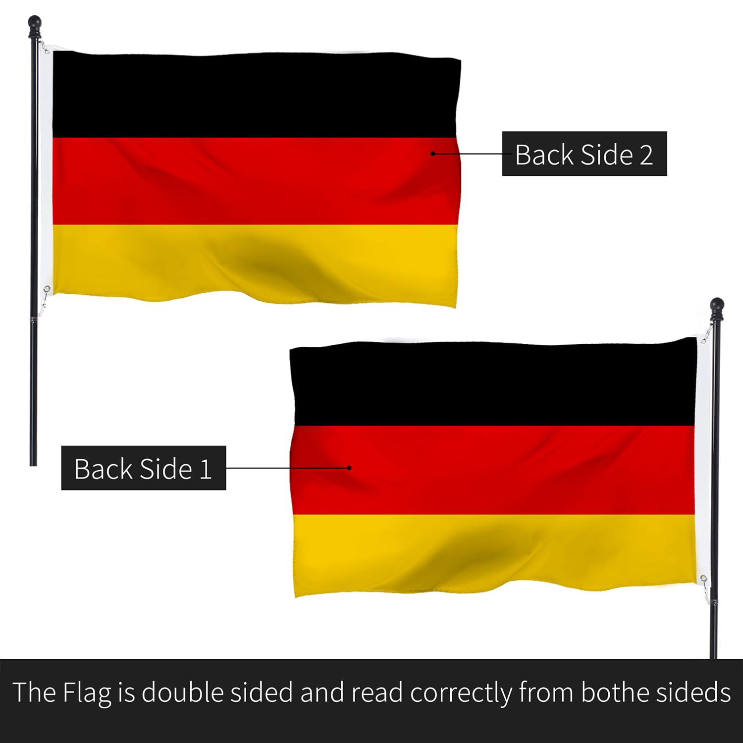 Snapklik.com : 3x5ft Double Sided Germany Flag, Upgraded Heavy Duty 3 ...