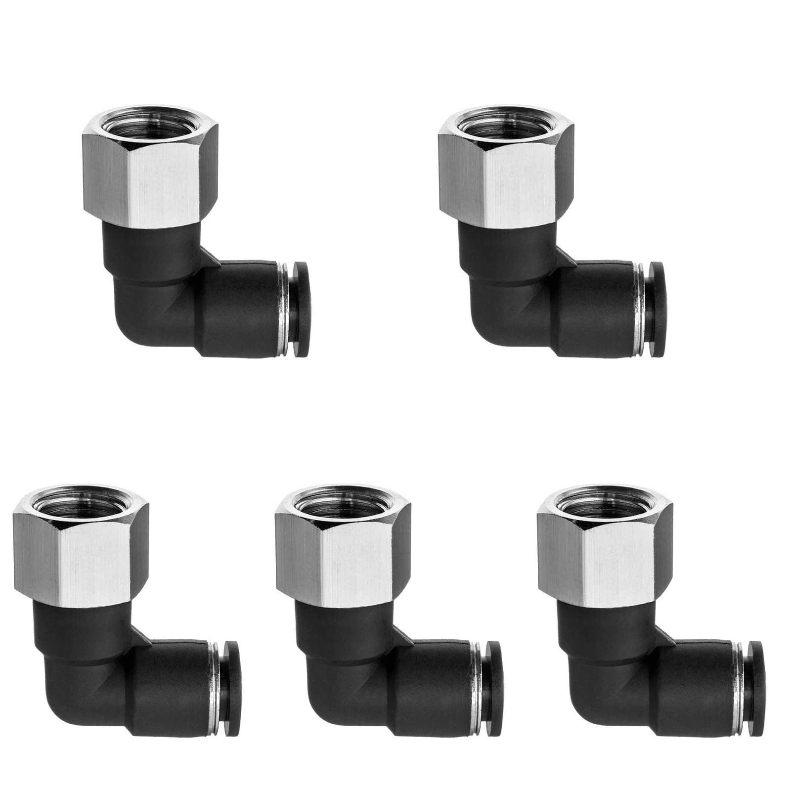 Snapklik.com : Jienk 5PCS Pneumatic Female Elbow 1/4" Tube OD X 1/4 ...
