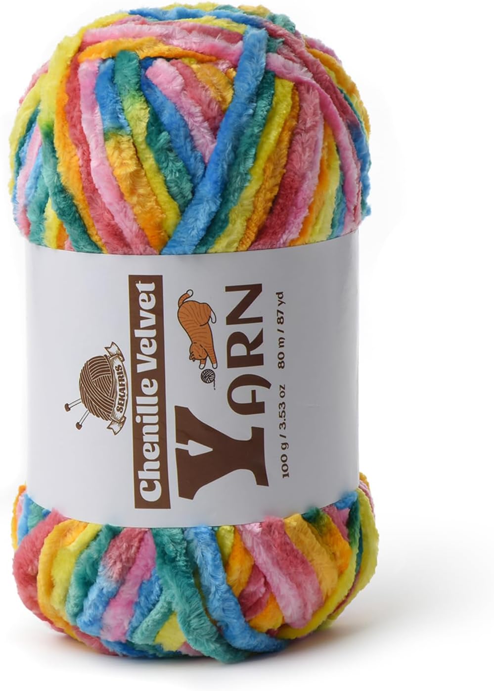 Amazon.com: Plush Chenille Chunky Yarn - Fluffy Velvet Yarns Crochet ...