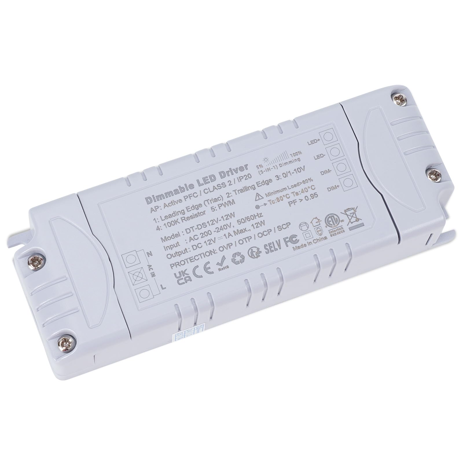 Indoor Dimmable 12 Volt Power Supply 60 Watt S Series Dimmable Driver